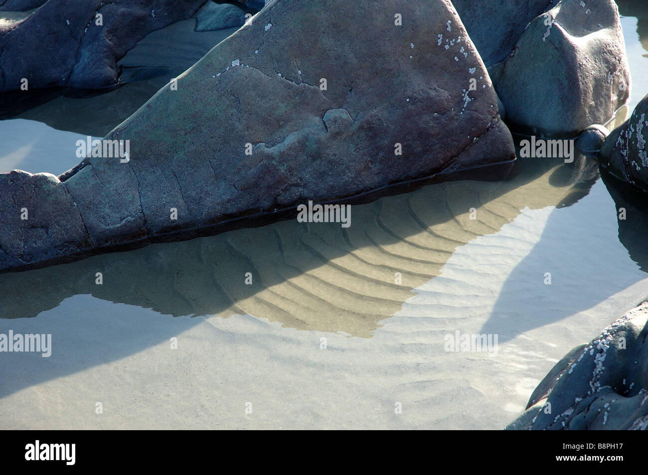 Rock pool, Poppit Sands beach, St Dogmaels Stock Photo - Alamy