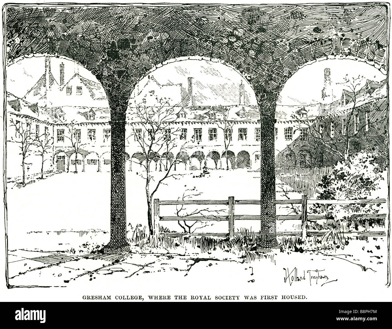 gresham college where the royal society was first housed court yard ...