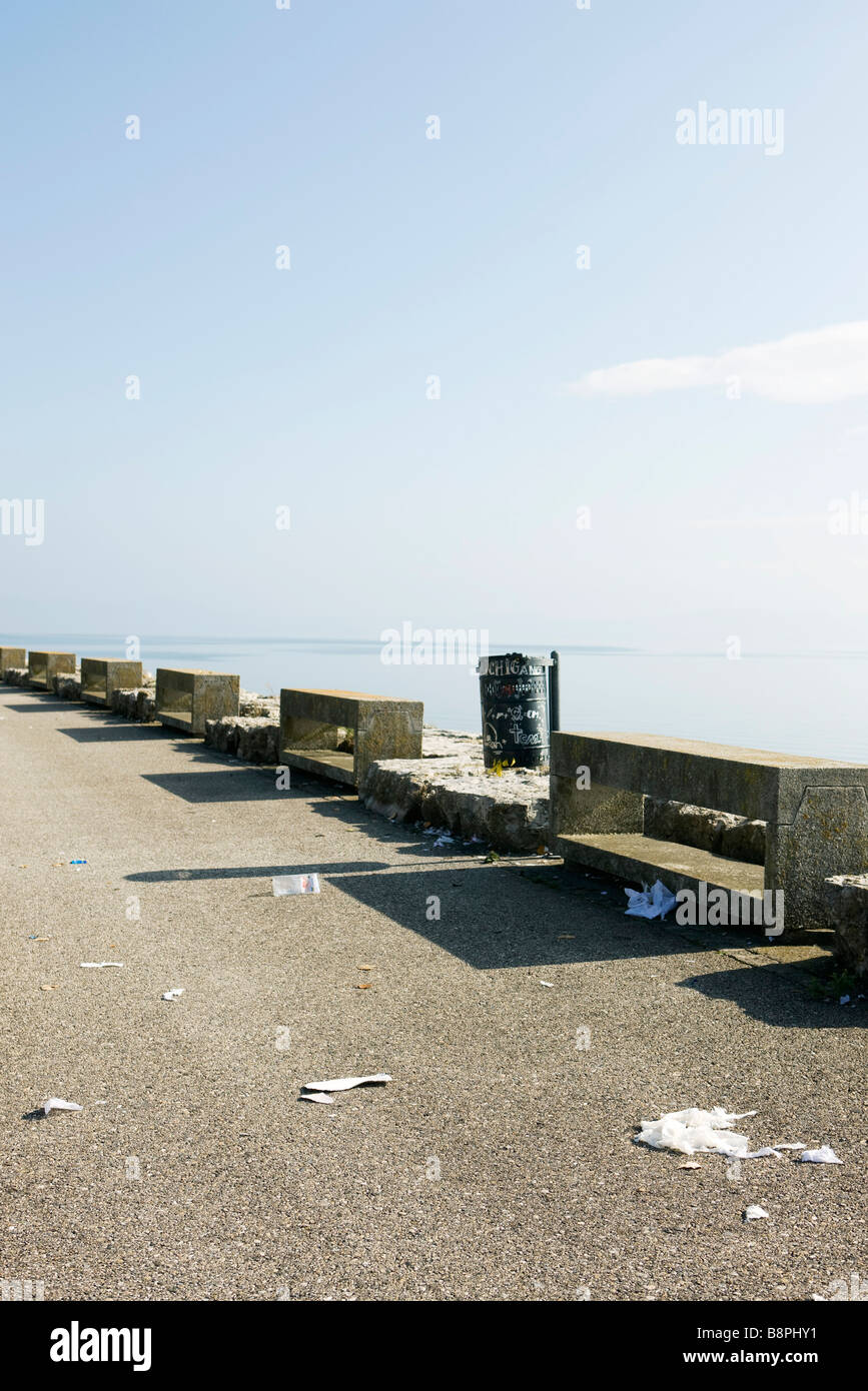 Trash scattered along pier Stock Photo - Alamy Trash scattered along pier Stock Photo - Alamy