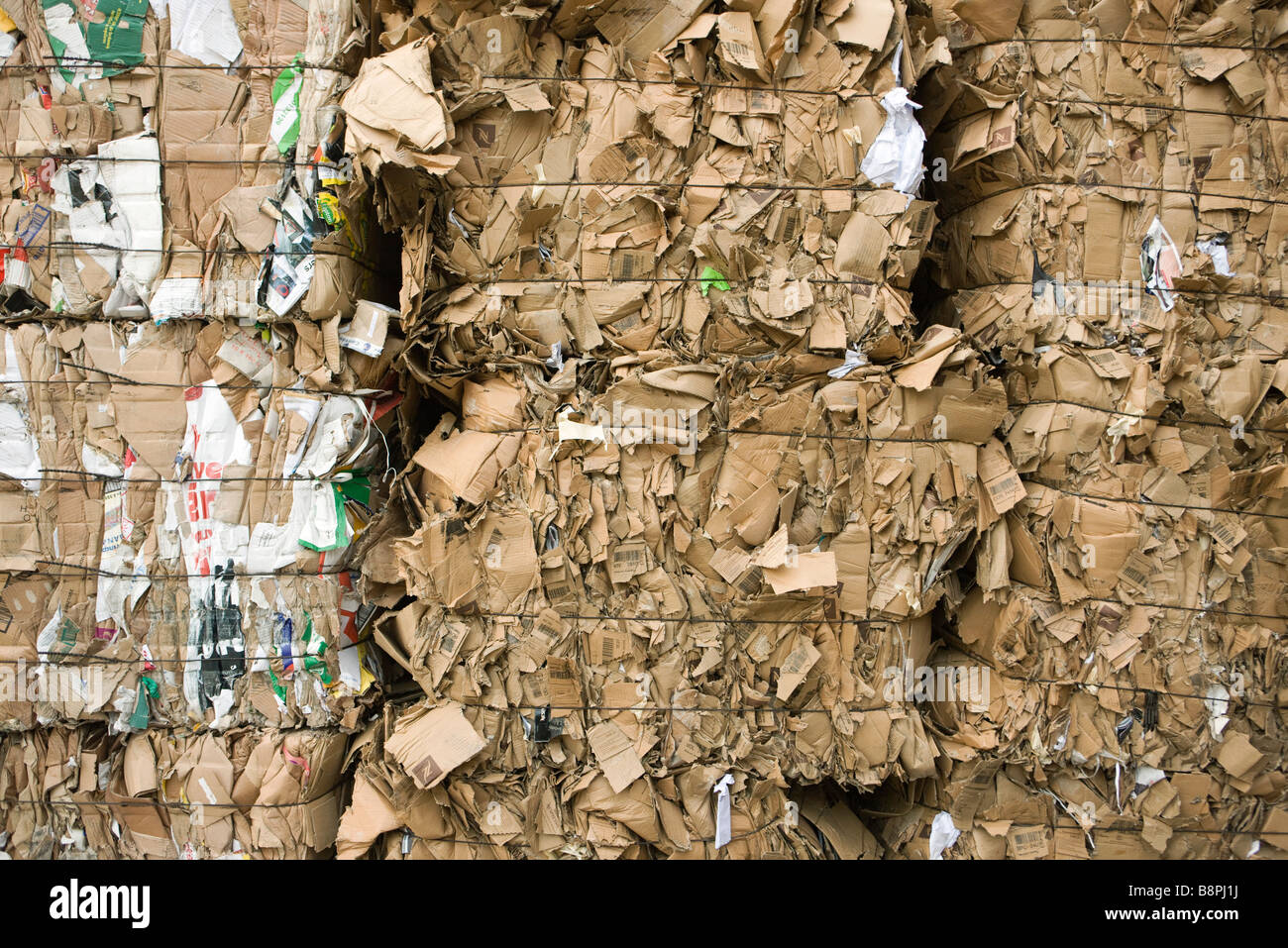 Cardboard bales waste recycling hi-res stock photography and images - Alamy