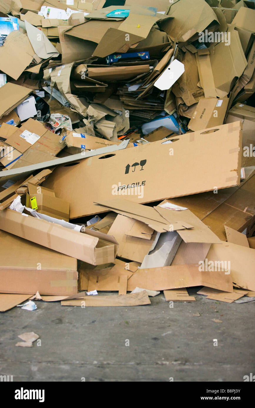 Heap of flattened cardboard boxes Stock Photo - Alamy