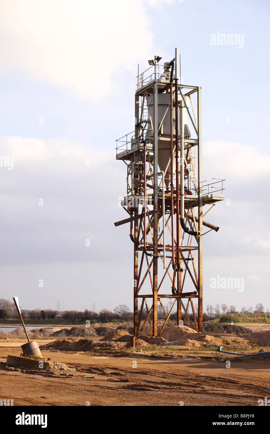 metal tower in gravel extraction quarry used to have conveyored ...