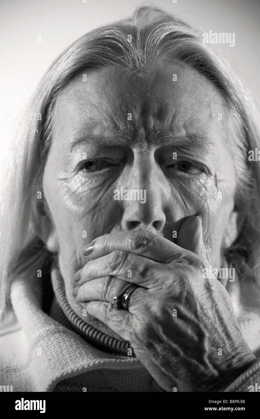 Old Lady Coughing Stock Photo - Alamy