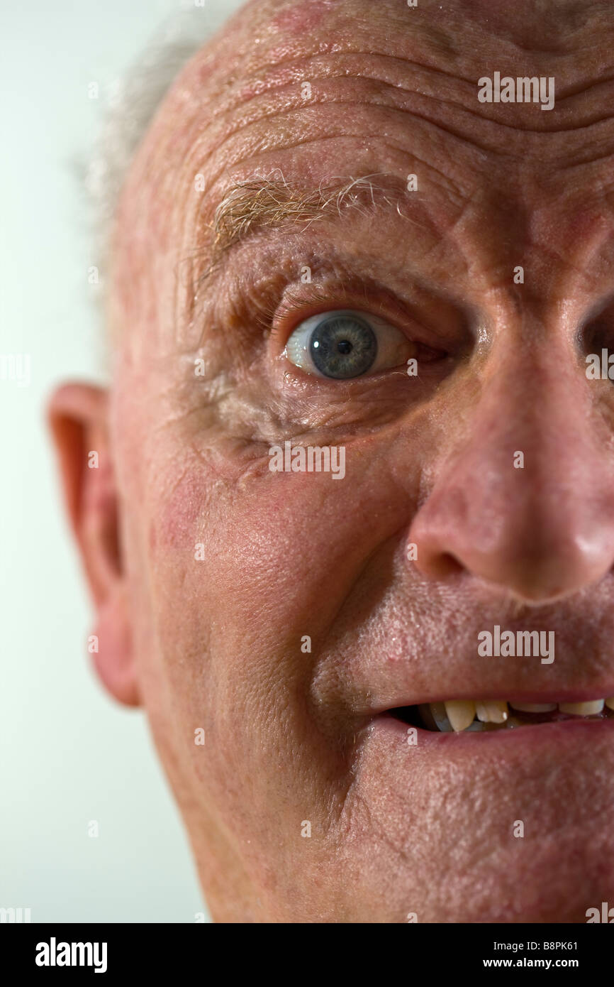 Old man with surprised expression Stock Photo - Alamy