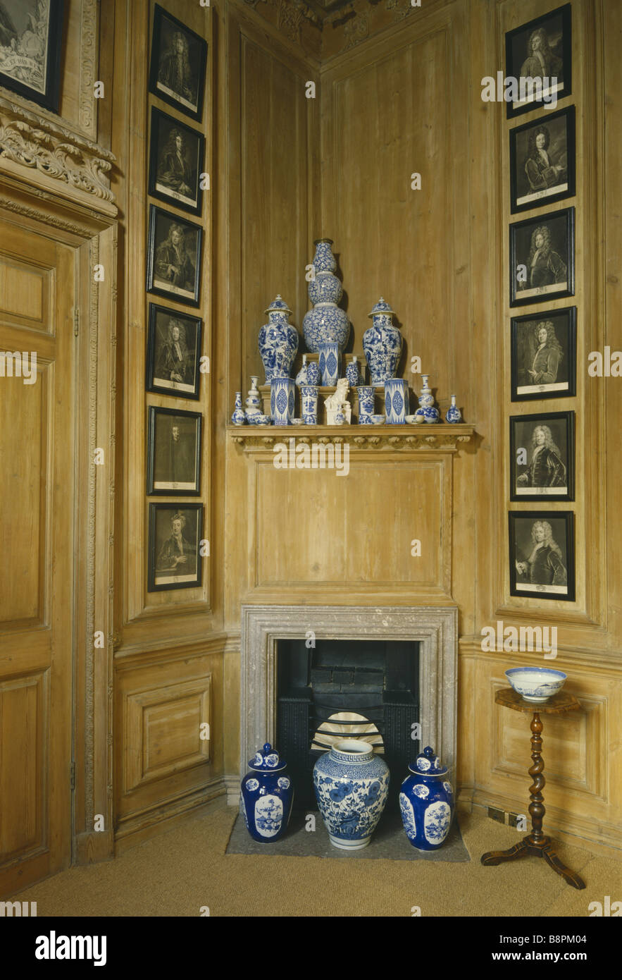 The State Dressing Room at Beningbrough Hall with mezzotint portraits ...