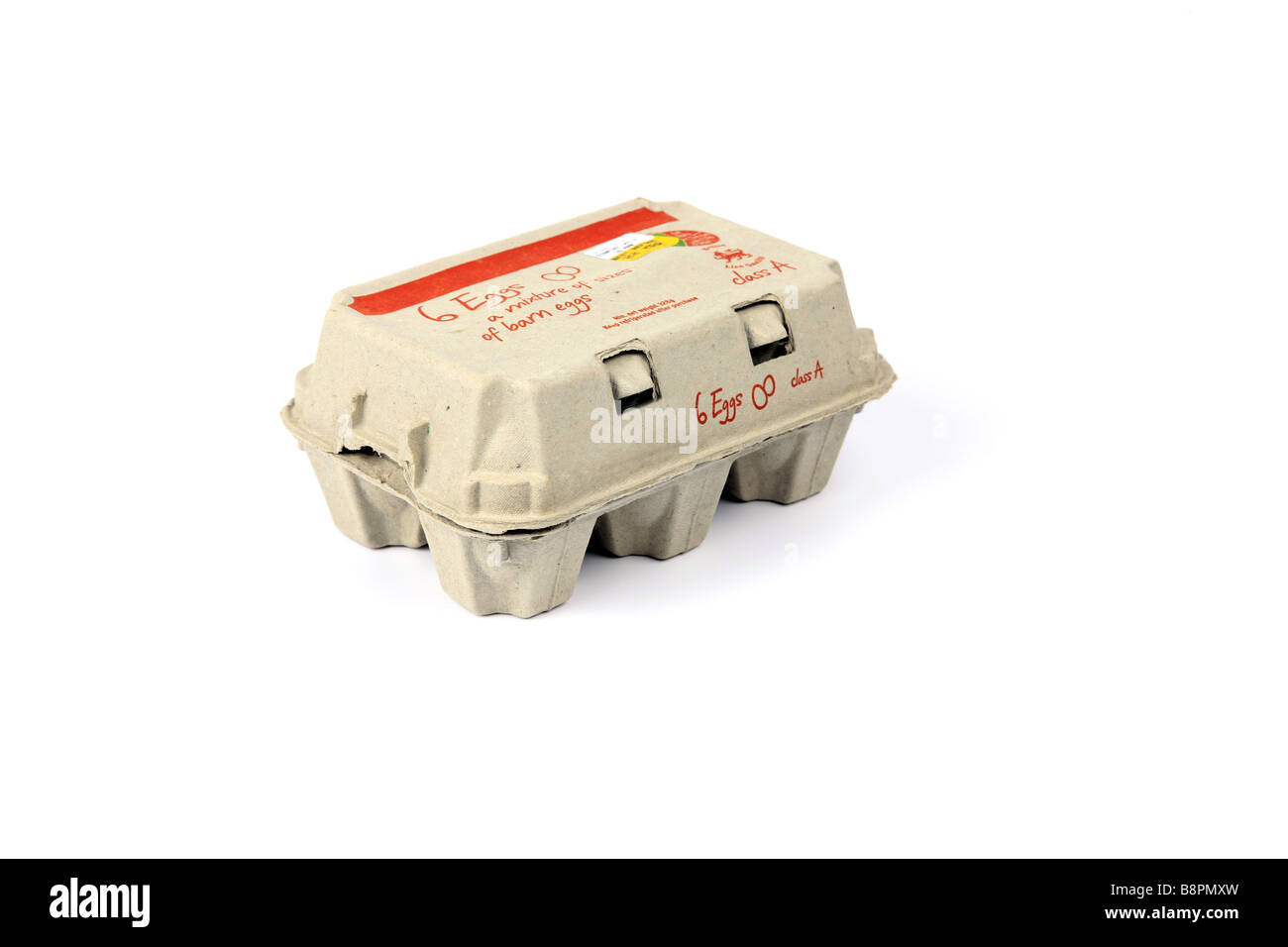 Egg box made of recycled cardboard against a white background Stock ...
