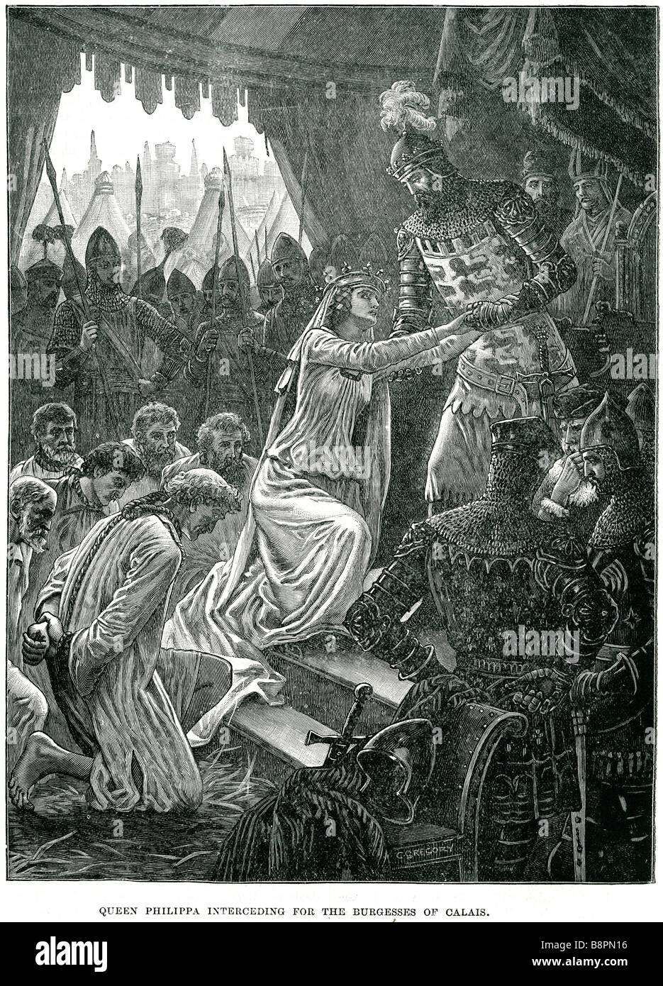 queen philippa interceding for the burgesses of calais Philippa of ...