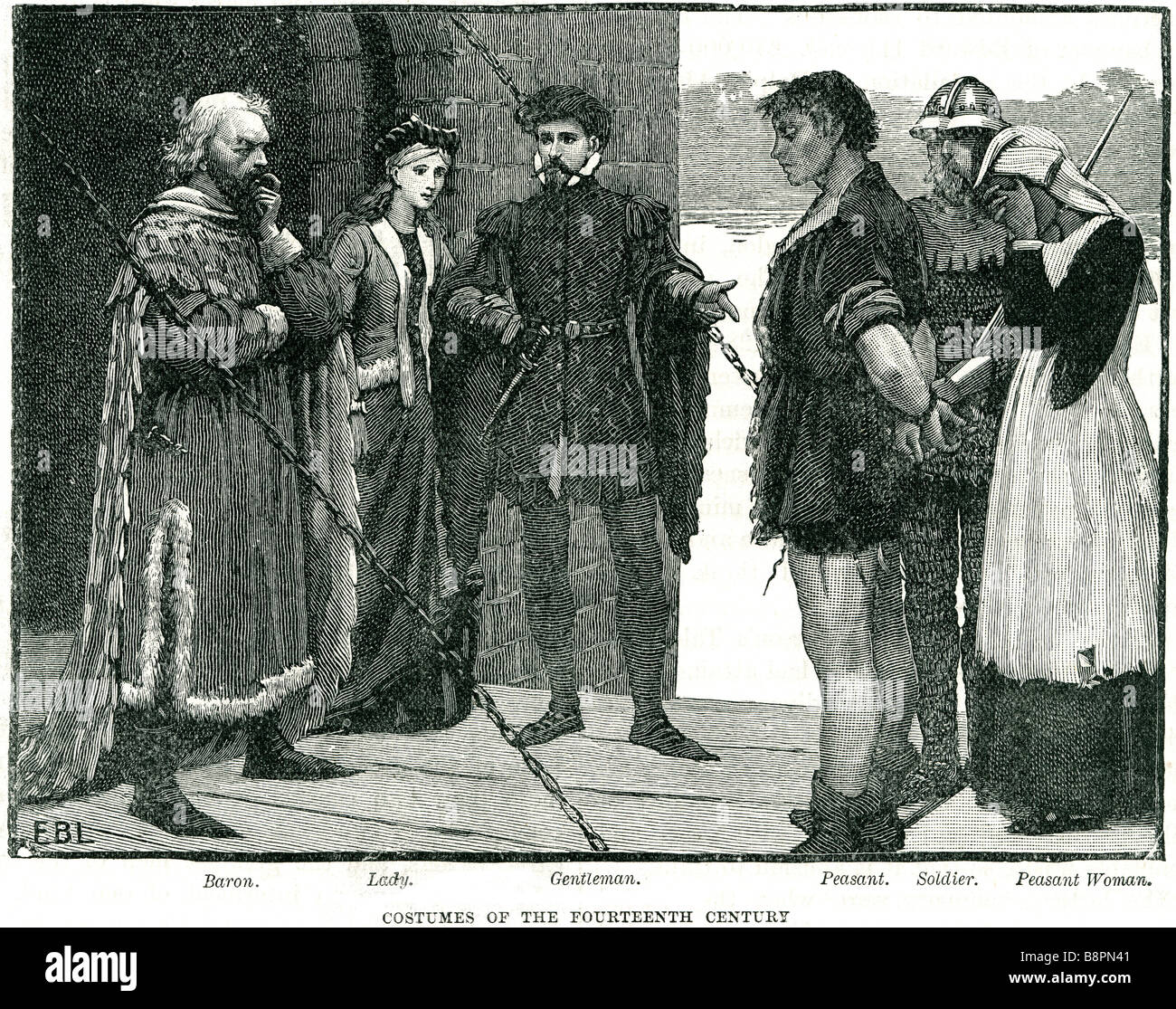 costumes of the fourteenth centuary traditional clothing period dress ...