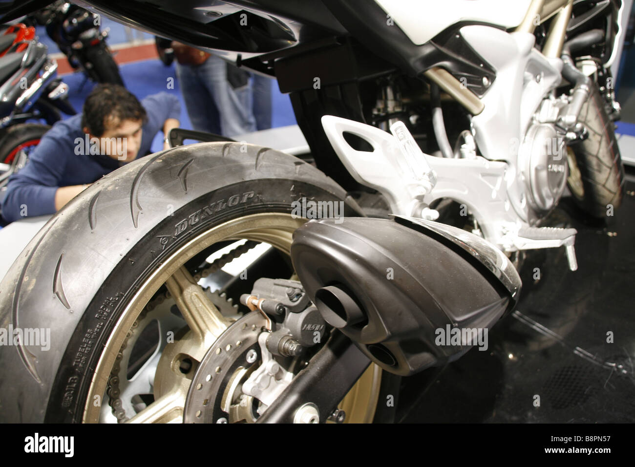 close up design racing motorbike engine at motor show Stock Photo - Alamy