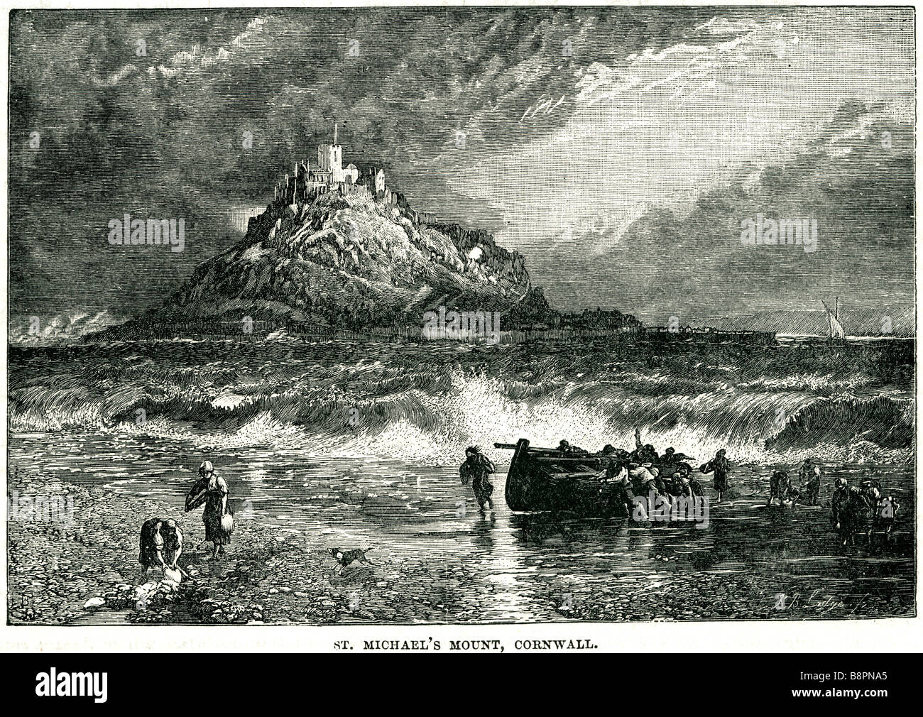St Michaels mount cornwall 1497 United Kingdom causeway Stock Photo - Alamy
