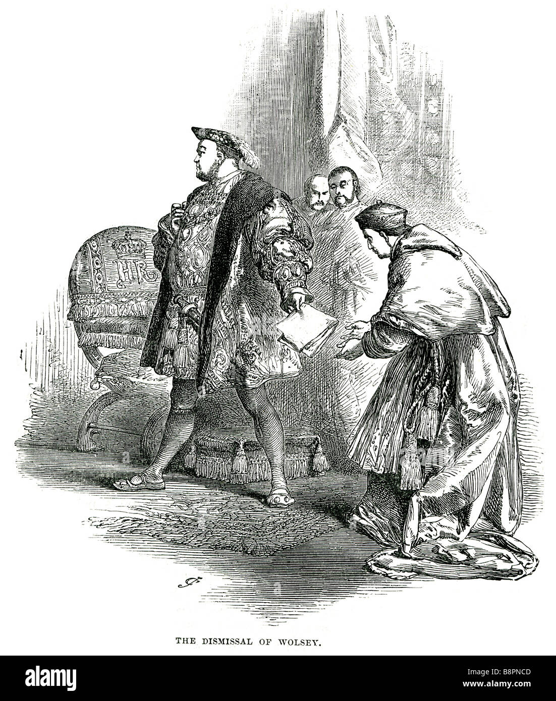 Dismissal of Wolsey 1529 Henry VIII almoner Stock Photo - Alamy