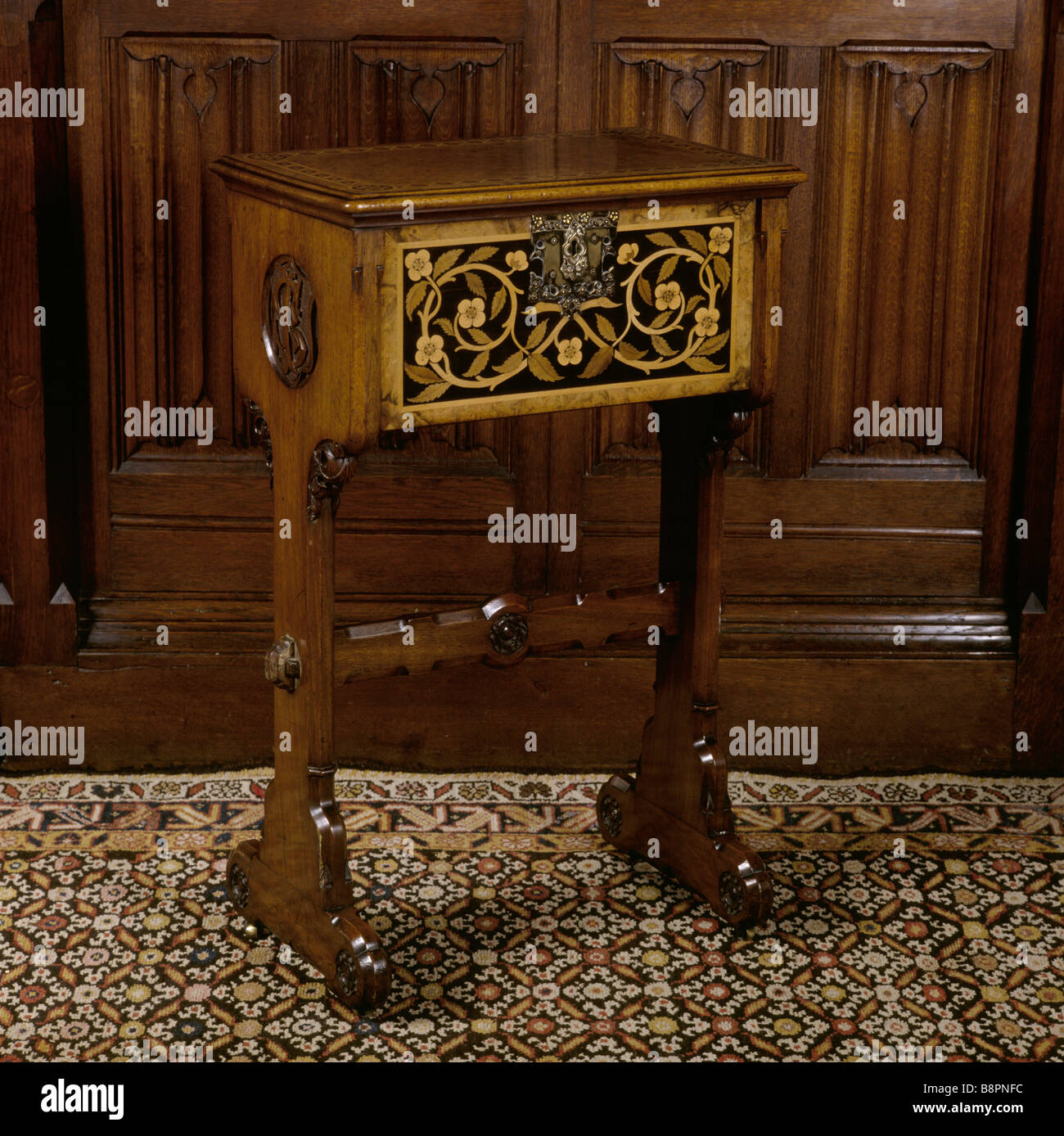 Inlaid teapoy designed by Pugin for Janet Kay Shuttleworth c 1850 in ...