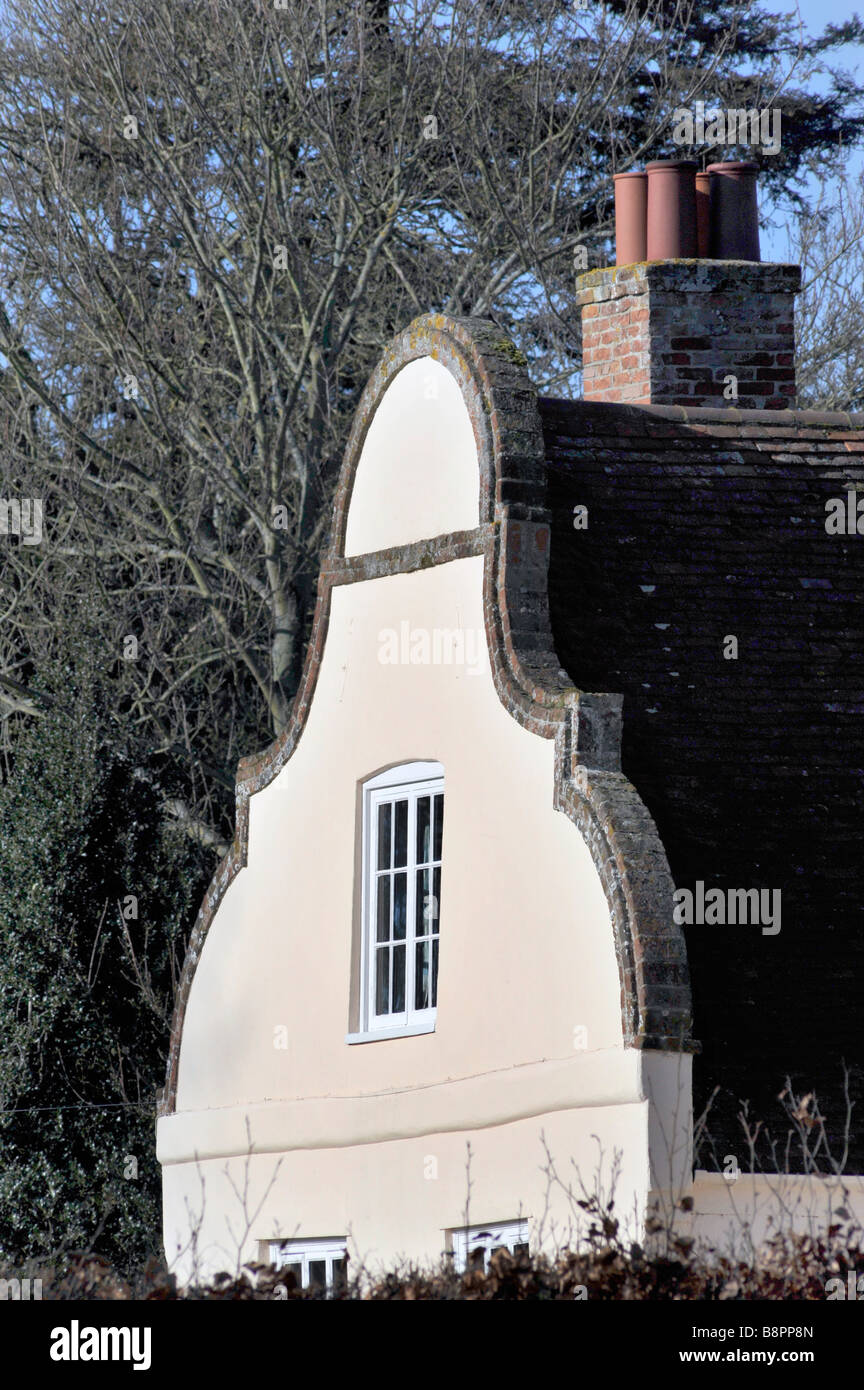 dutch gable on barsham rectory barsham suffolk england Stock Photo - Alamy