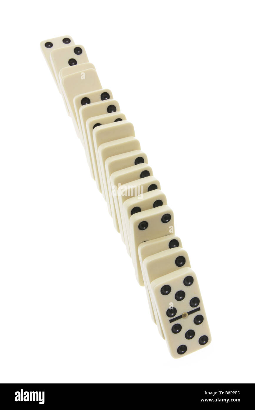 Dominoes falling Cut Out Stock Images & Pictures - Alamy