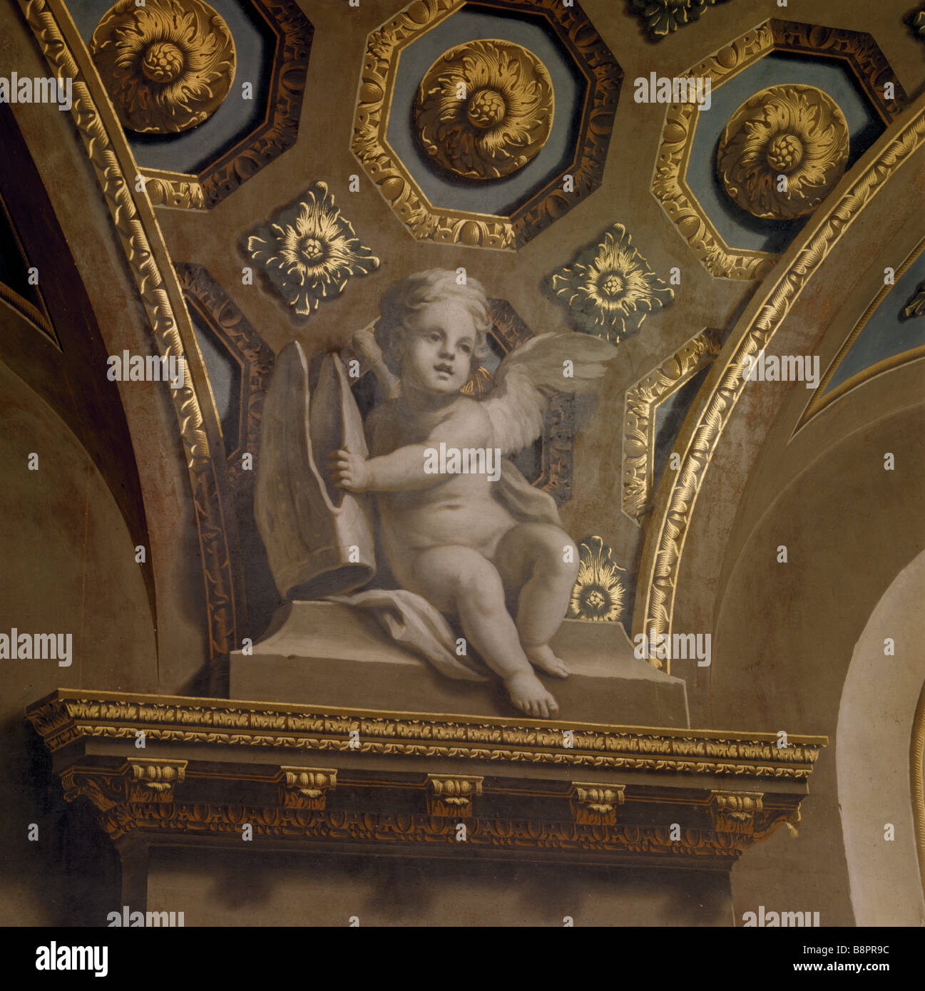 Detail of putti from the ceiling of the Chapel Stock Photo - Alamy