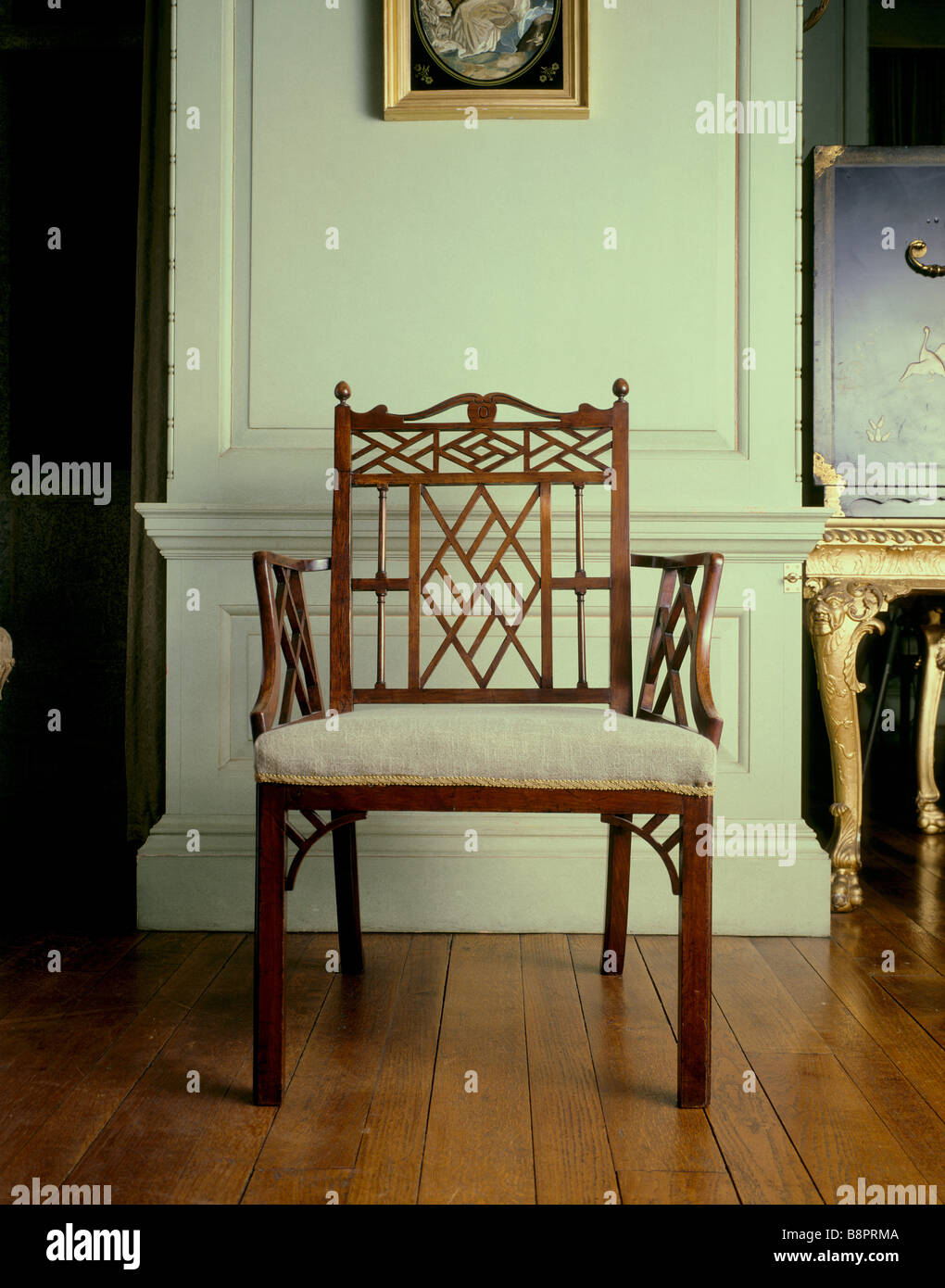 Mahogany chair in Chinese Chippendale style C18th in the Drawing Room ...
