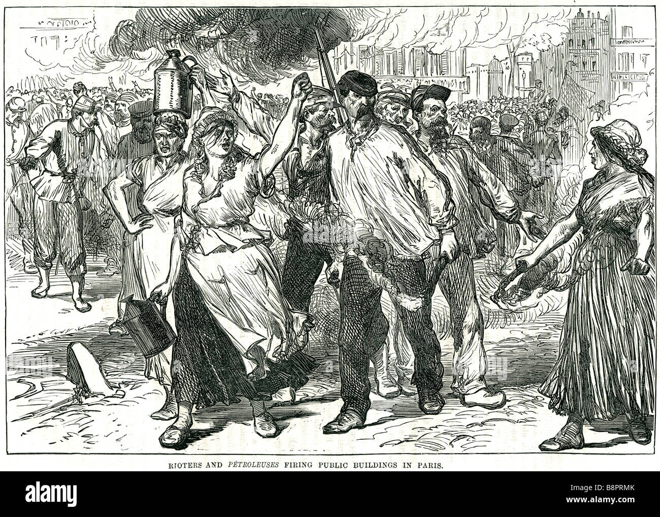 rioters petroleuses firing buildings in paris 1871 Versaillais troops ...