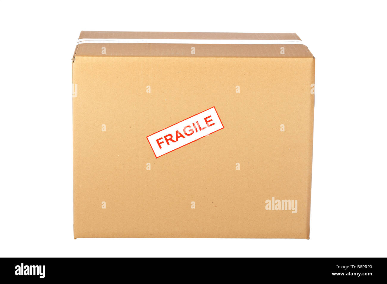 Fragile on cardboard box isolated on white background Stock Photo - Alamy