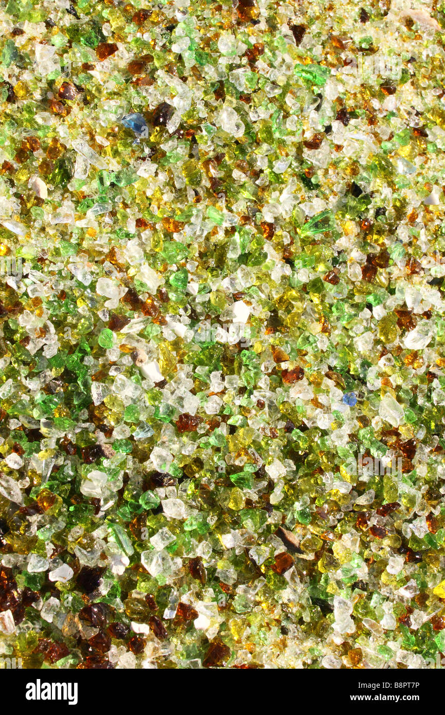 crushed recycled glass of all colours piled at a recycling centre Stock ...