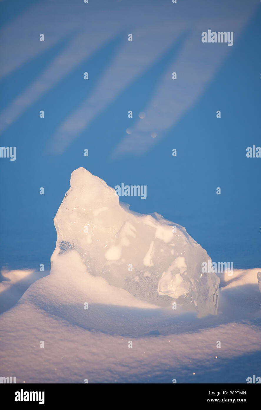 Ice block sticking out of snow at sea ice , Finland Stock Photo - Alamy