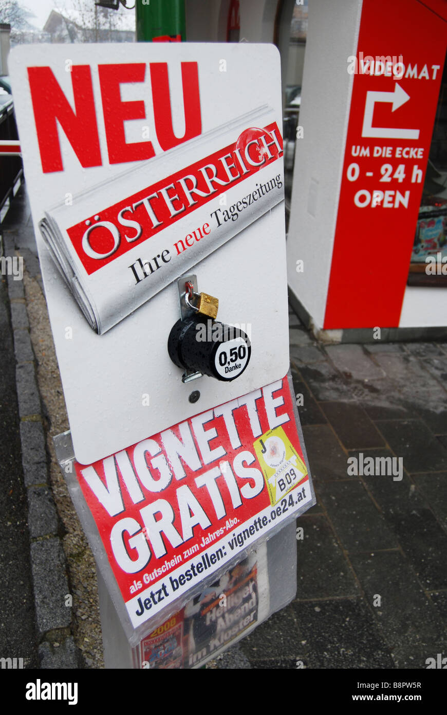 stand promoting Austrian newspaper Stock Photo - Alamy