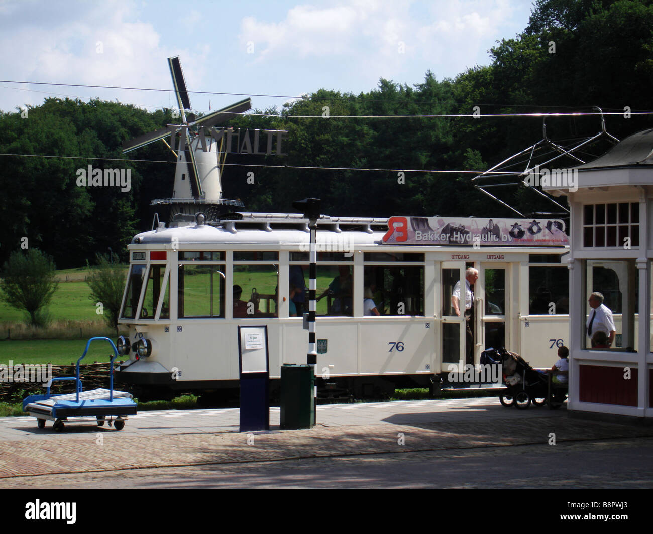 Front view of tram, Openluchtmuseum Arnhem (Open Air Museum, Arnhem ...