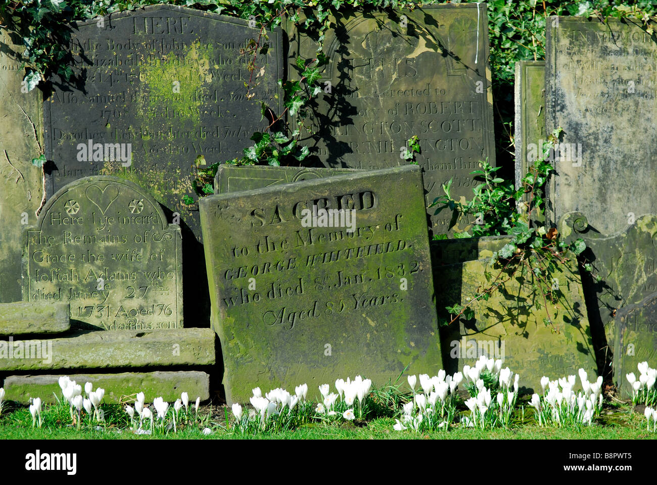 Old cemetery stone words hi-res stock photography and images - Alamy
