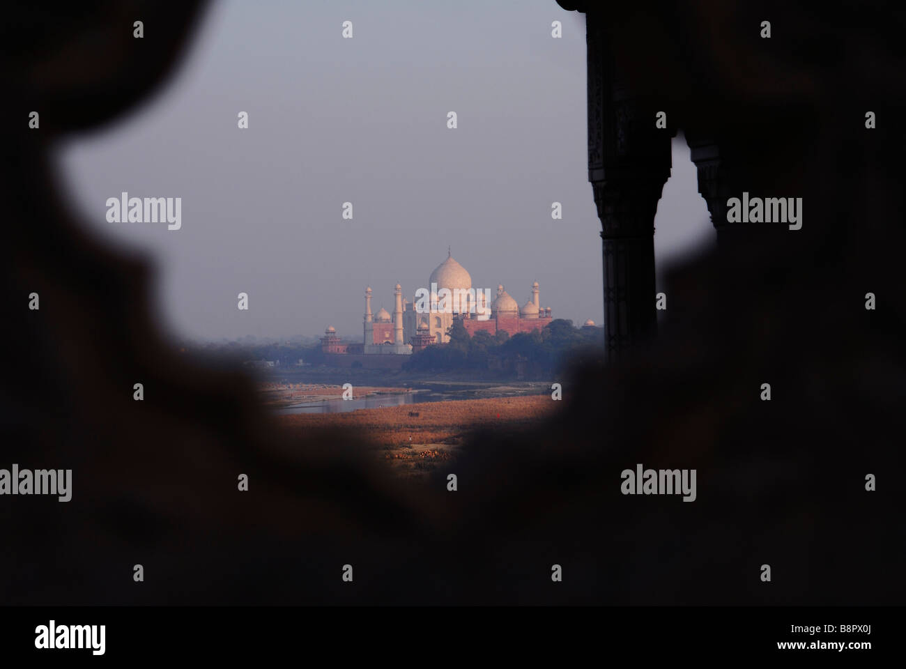 View of the Taj Mahal from the Red Fort, Agra, Uttar Pradesh, India ...