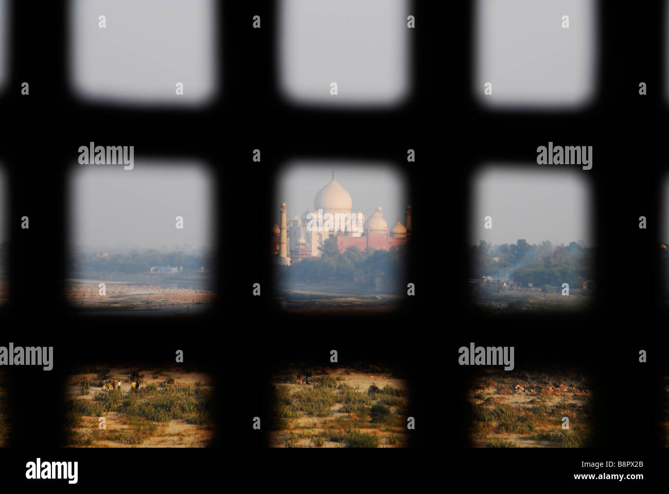 Agra view taj mahal from red fort agra hi-res stock photography and ...