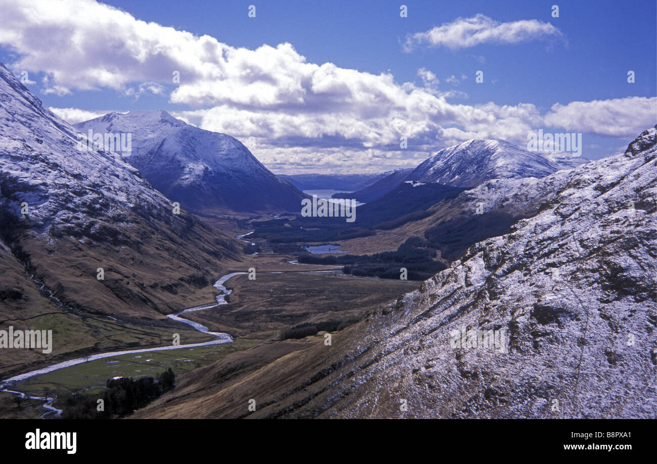 Looking down Glen Etive towards Loch Etive from the slopes of ...