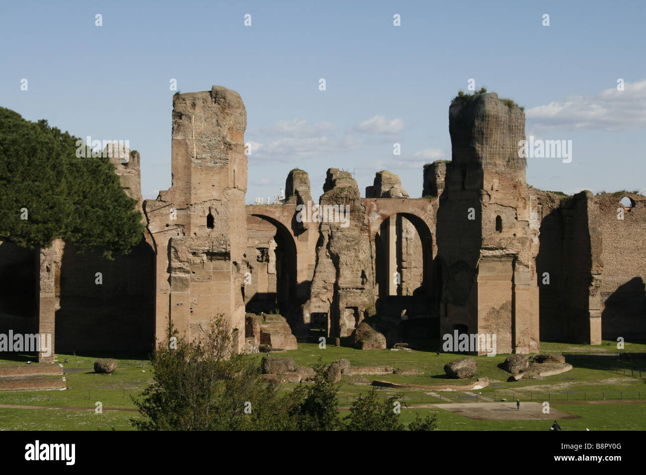 the ancient roman caracalla baths monument in rome Stock Photo - Alamy
