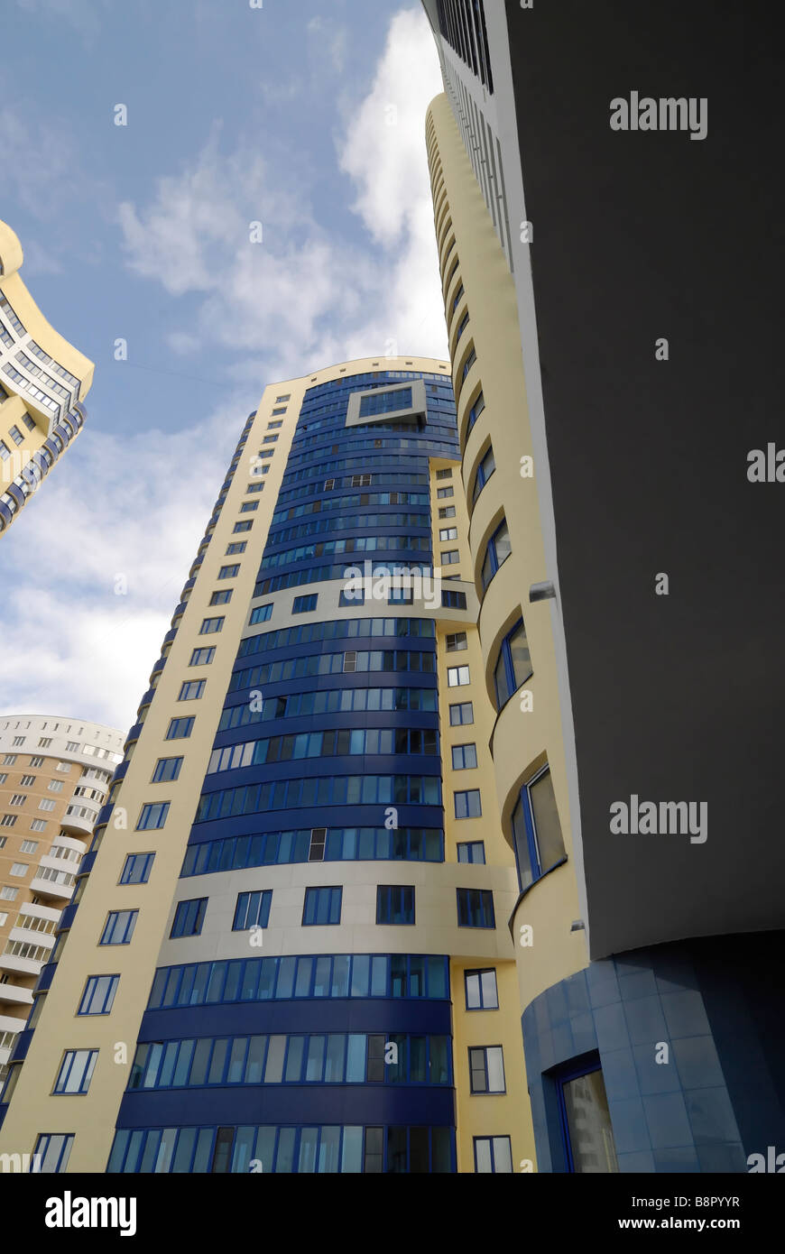 Modern new buildings Bottom view Stock Photo - Alamy