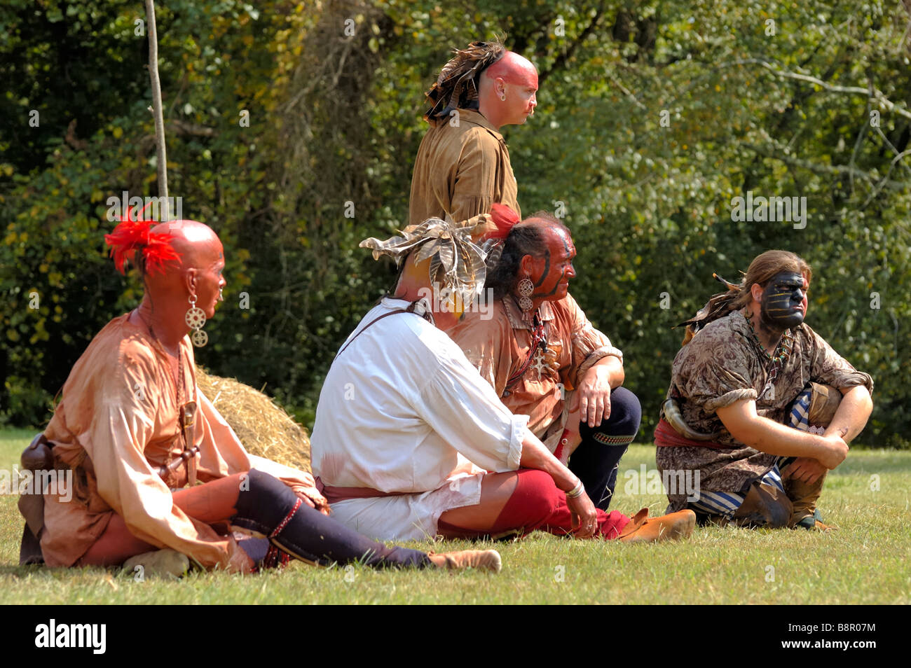 Native American Indian reenactors at Fort Boonesborough Kentucky USA ...