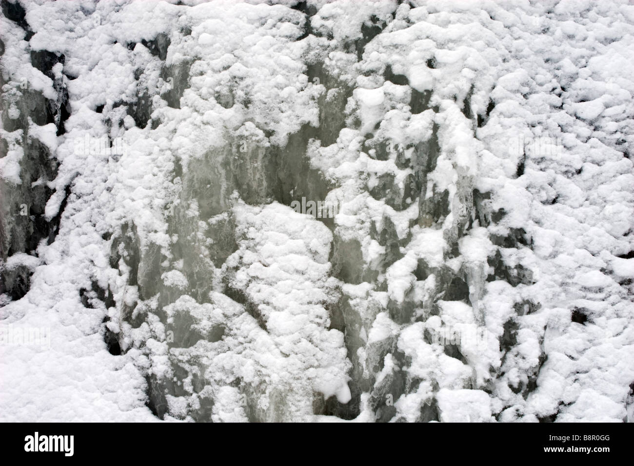 Frozen waterfall ice surface detail closeup Stock Photo - Alamy