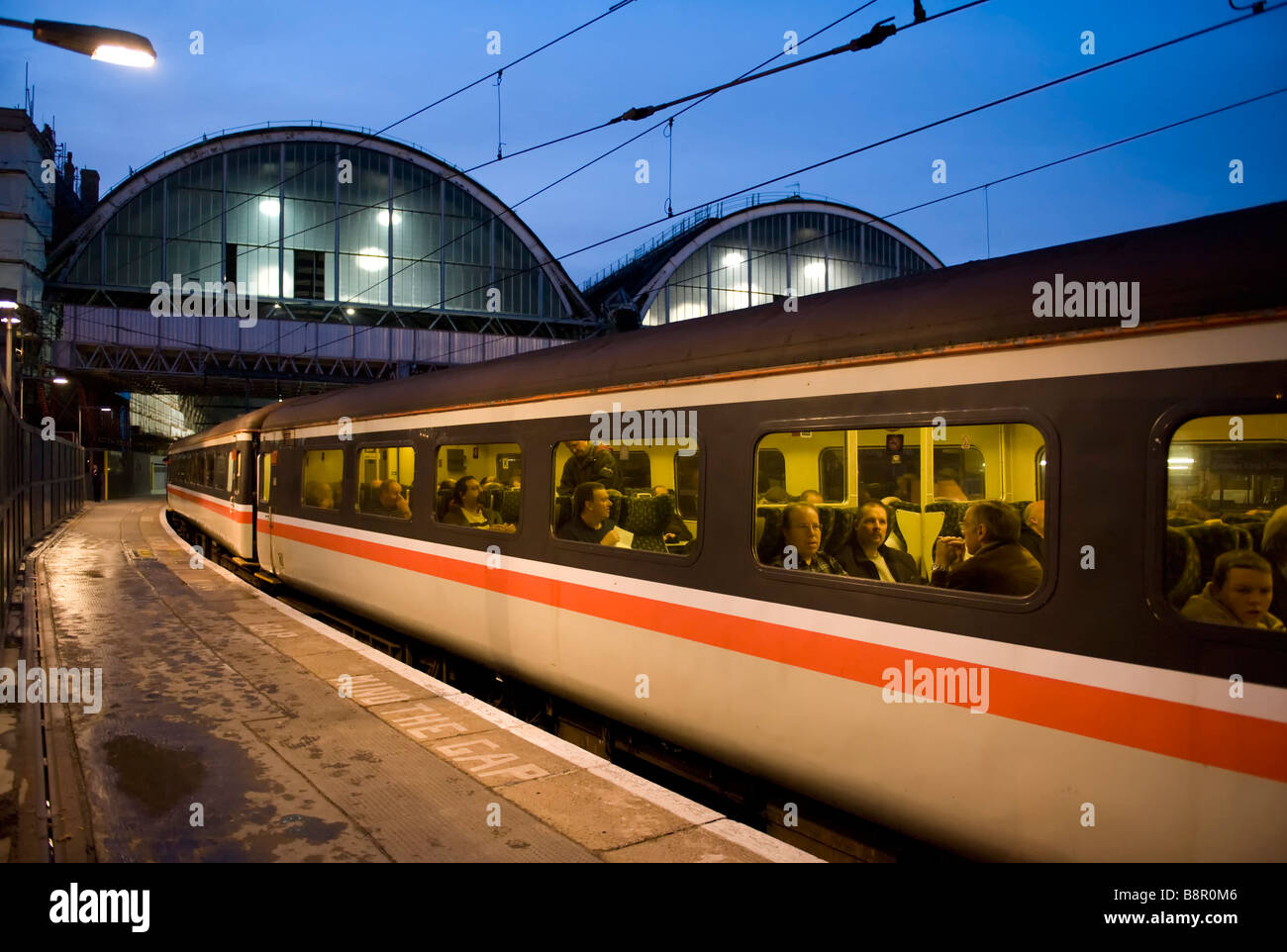 Early morning train at Kings Cross Railway Station, London, UK Stock ...