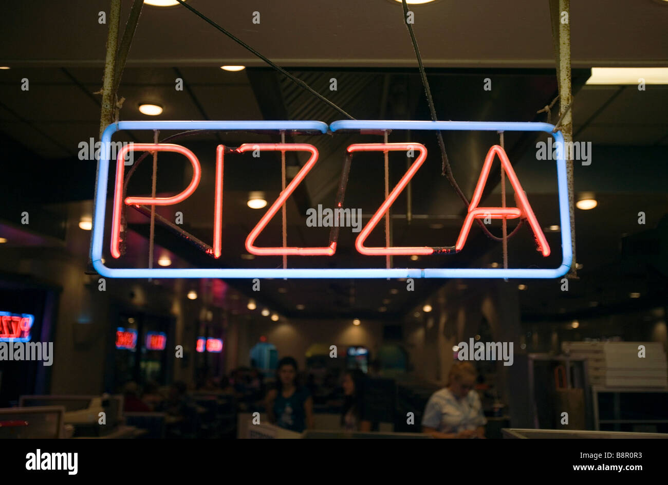 Neon pizza sign hi-res stock photography and images - Alamy