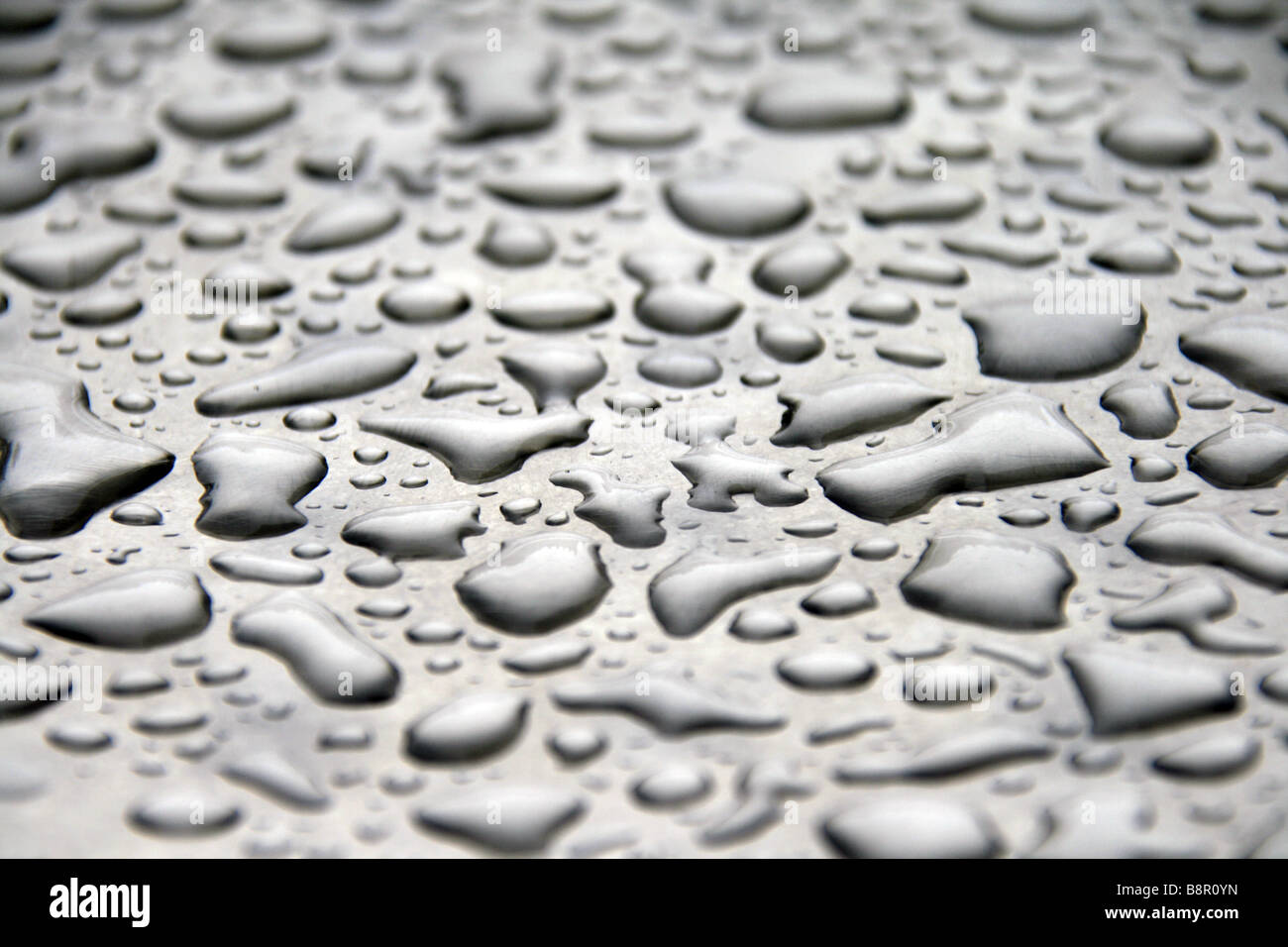 many rain drops pattern on metal car body surface Stock Photo - Alamy