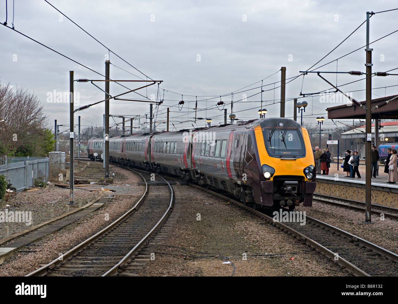 A Network Express cross country train arrives at York Railway Station ...
