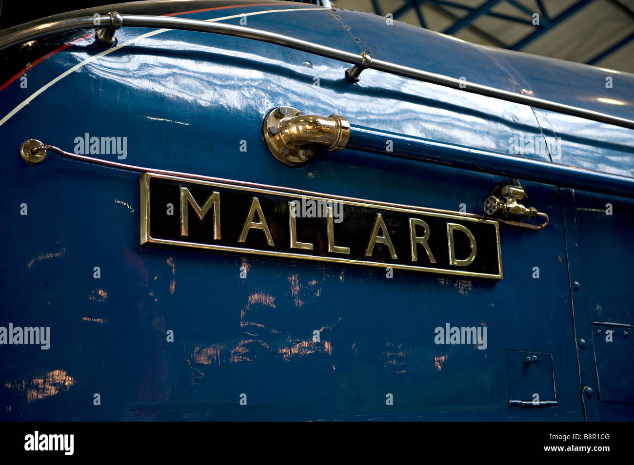Nameplate of 'Mallard', record breaking A4 locomotive in York Railway ...