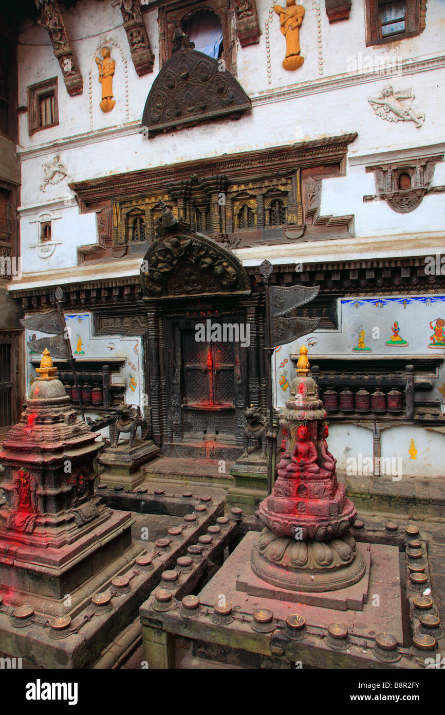 Nepal Kathmandu Valley Bhaktapur Inacho Bahal hindu shrine Stock Photo ...
