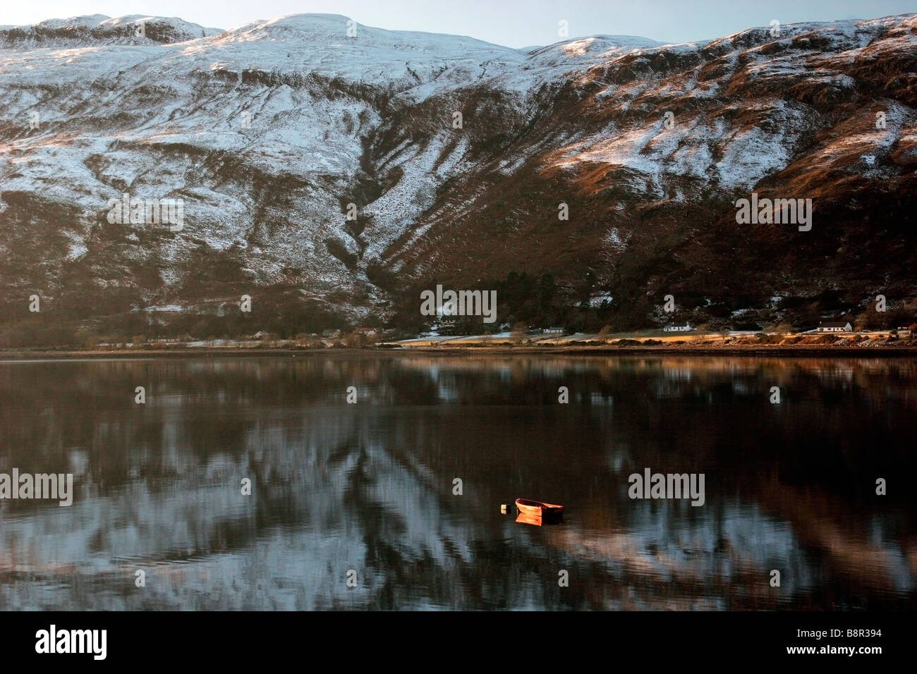 Lonely boat at Loch Linnhe, Fort William, Lochaber, Highlands, Scotland ...
