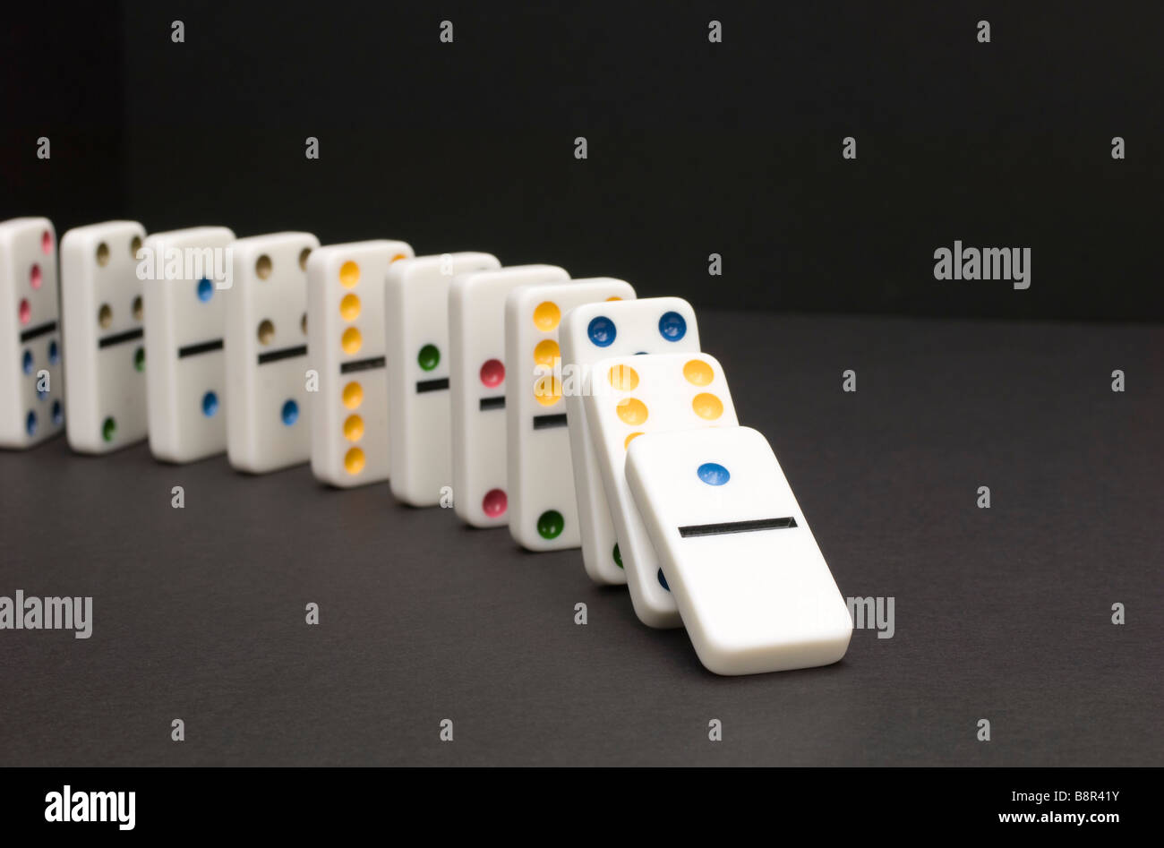 falling domino sequence Stock Photo - Alamy