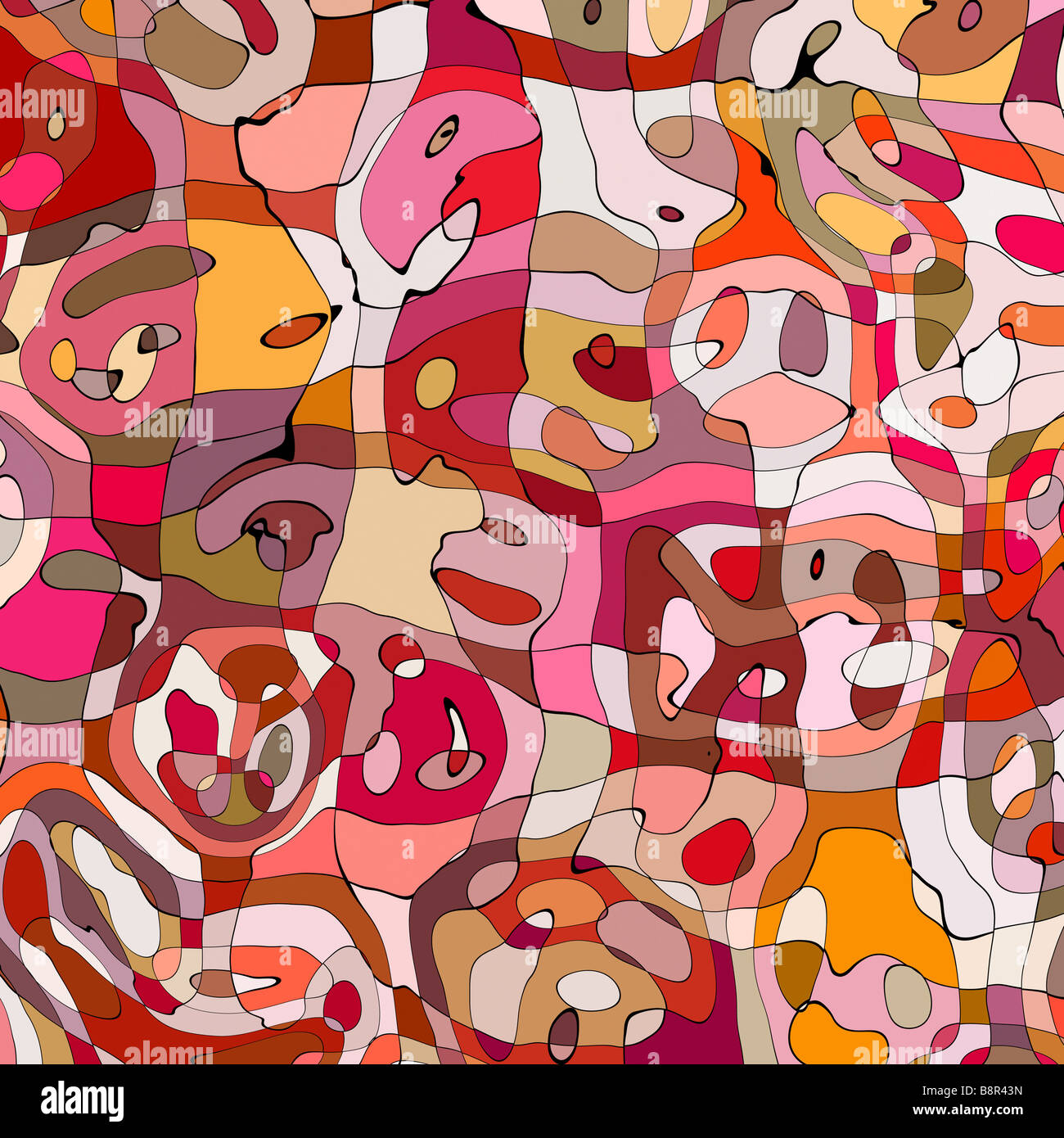great bright and colourful abstract art image representing crowded and ...