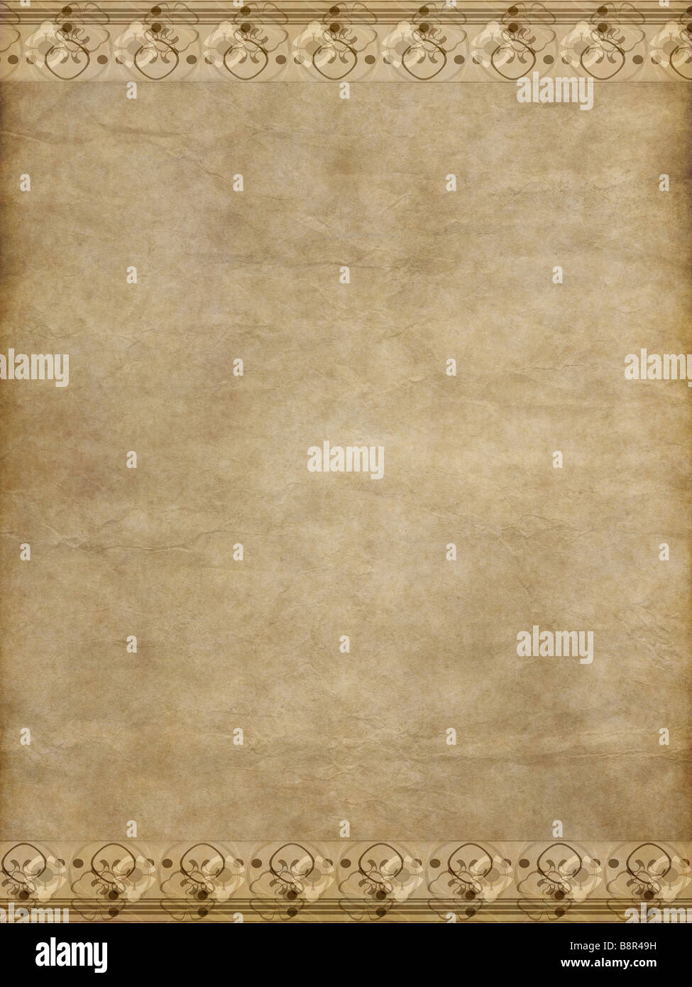 great old paper or parchment background with decorative floral edge ...
