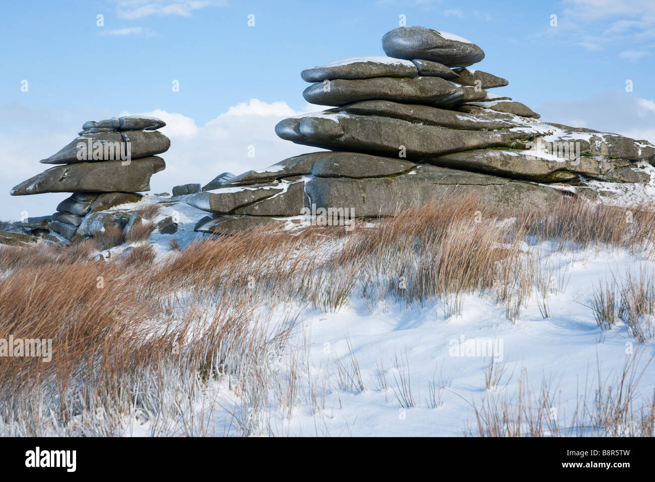 The Cheesewring on Bodmin Moor in the snow Stock Photo - Alamy