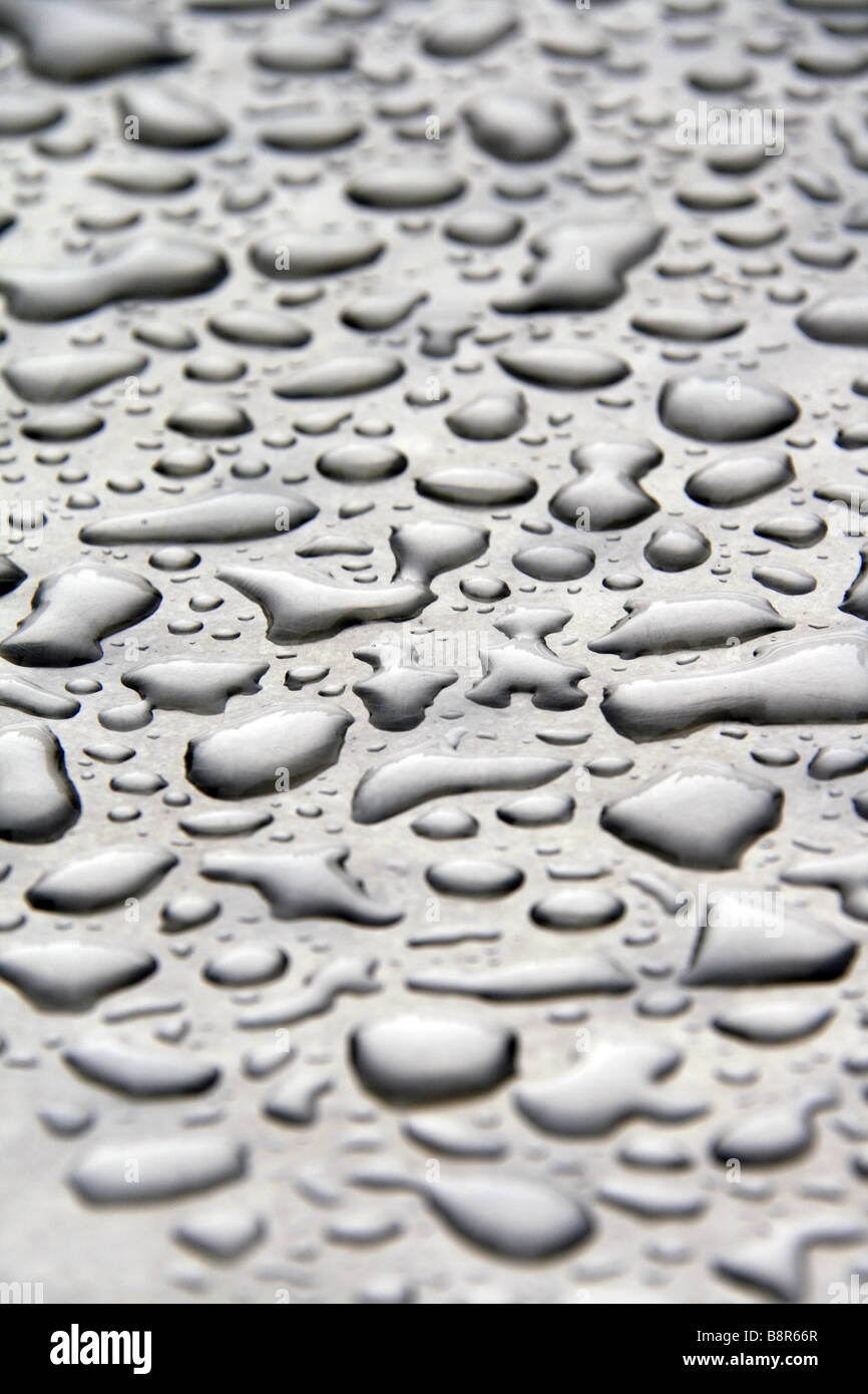 many rain drops pattern on metal car body surface Stock Photo - Alamy