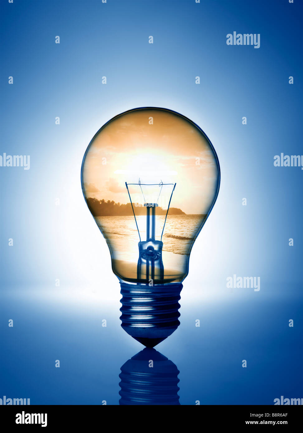 light bulb whit sunset Stock Photo - Alamy