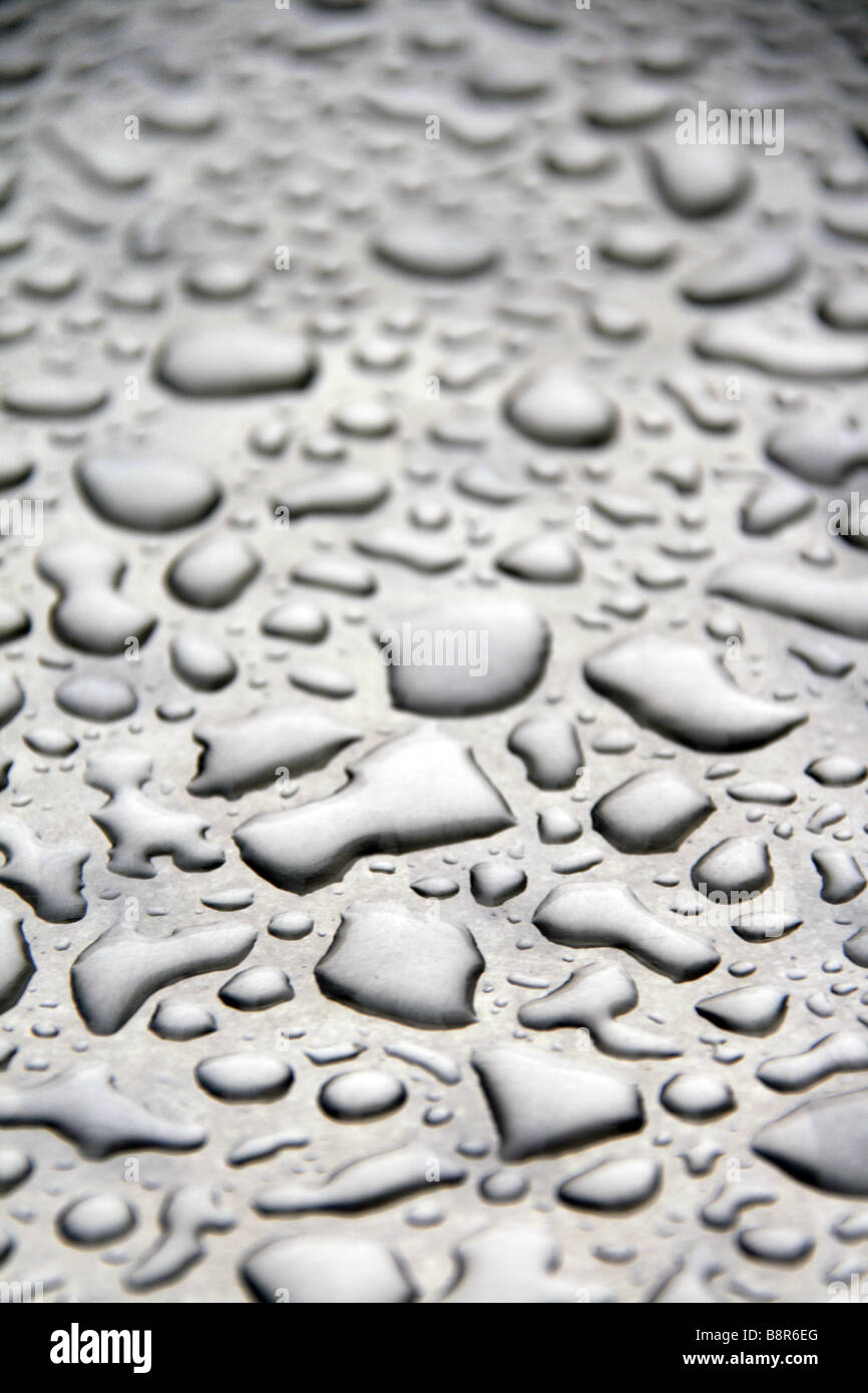 many rain drops pattern on metal car body surface Stock Photo - Alamy
