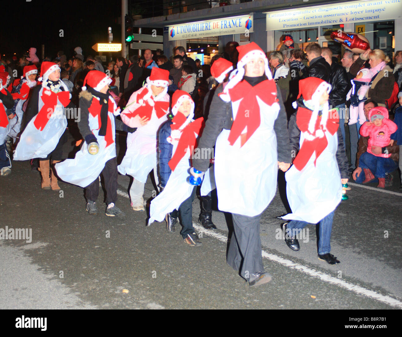 St Nicholas parade through streets of Boulogne sur mer, Pas de Calais ...