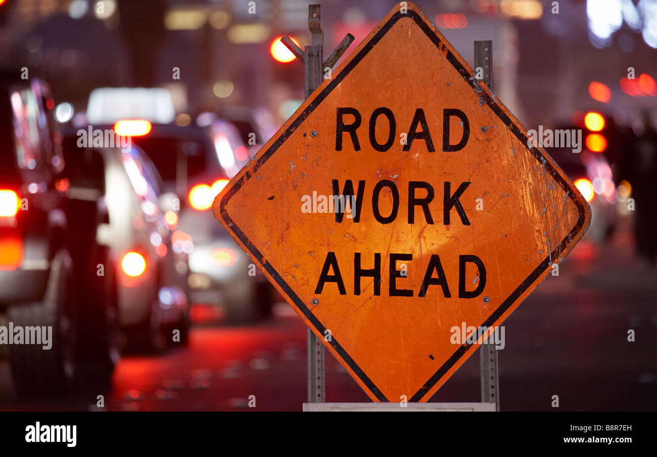 Road work ahead hi-res stock photography and images - Alamy